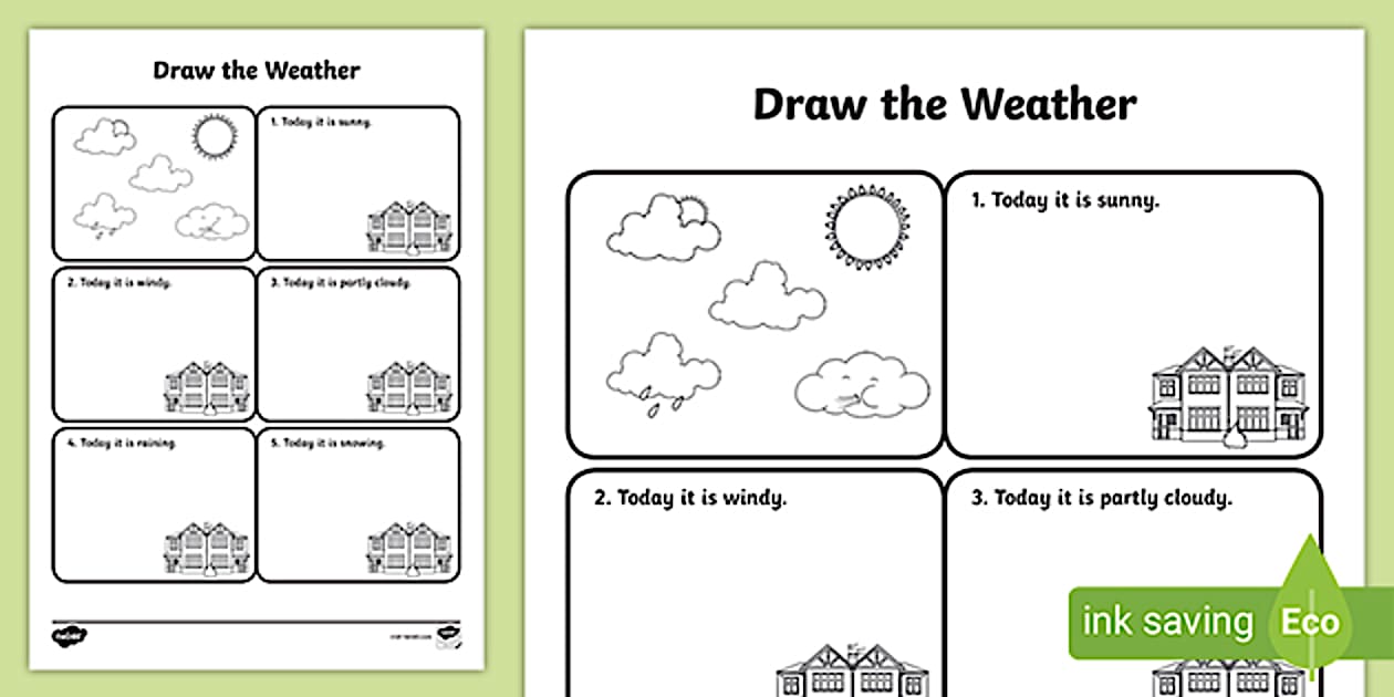 Draw the Weather Worksheet - Free Resource - Twinkl