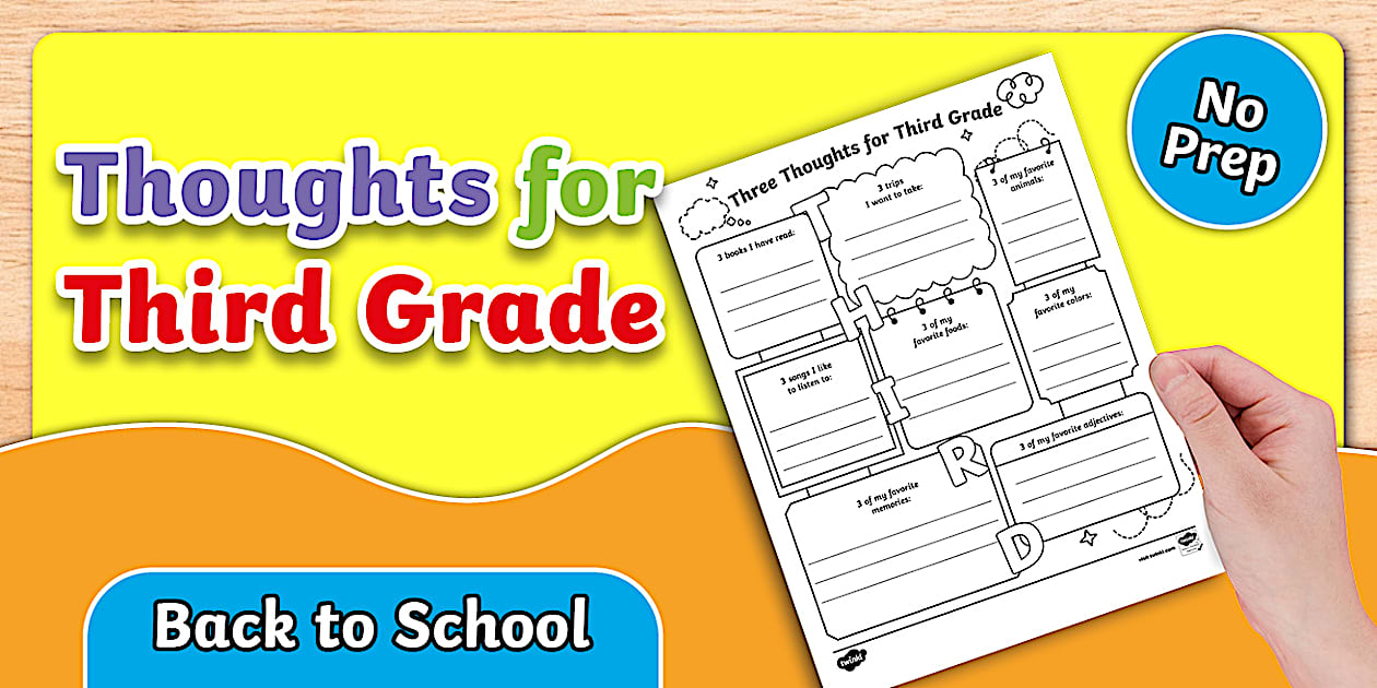 Third Grade Three Thoughts for Third Grade Worksheet
