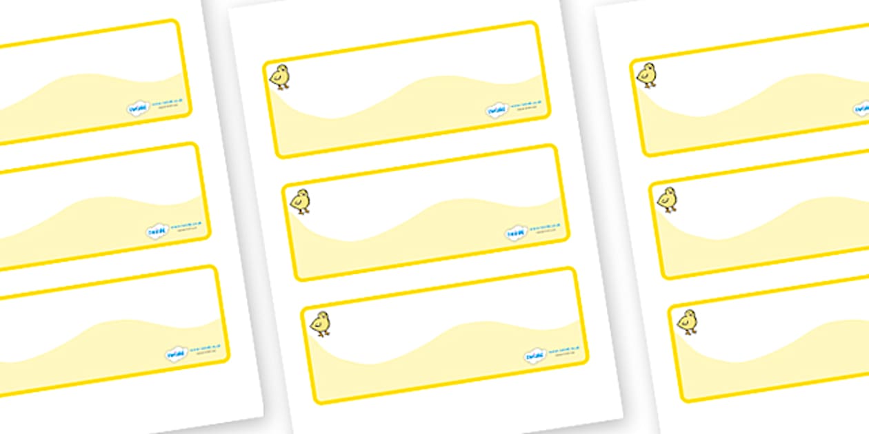 Chicks Themed Editable Drawer-Peg-Name Labels (Colourful)