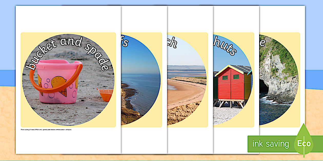 Seaside Display Photo Cut Outs (teacher made) - Twinkl