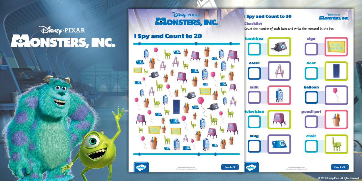 👉 Monsters, Inc.: I Spy and Count to 20