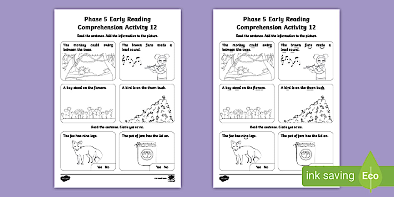 Phase 5 EYFS Reading Comprehension Activity 12 - Twinkl