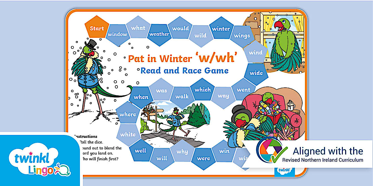Pat in Winter 'w/wh' Read and Race Game (Teacher-Made)