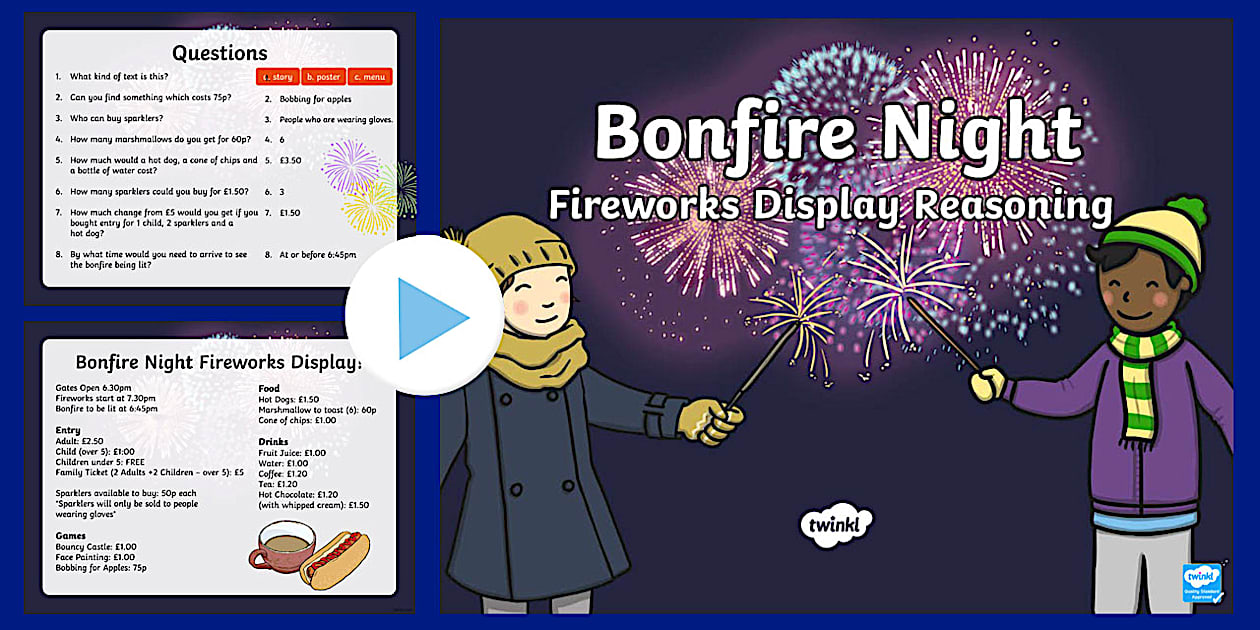 Fireworks Display Reasoning PowerPoint - Twinkl