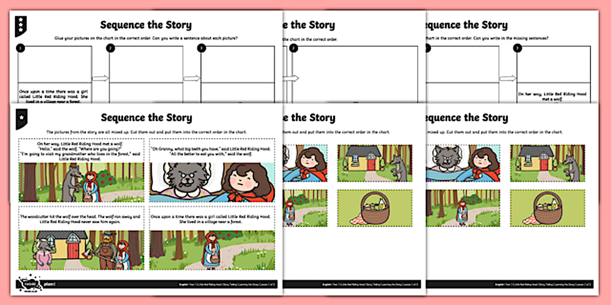 Editable Little Red Riding Hood - Fairy Tales Sequencing Worksheets