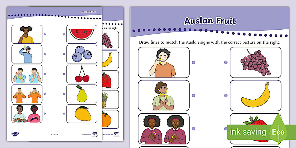 Auslan Fruit Matching Activity