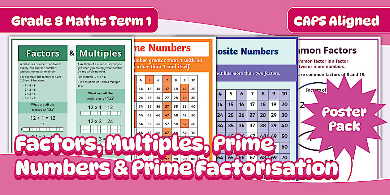 Grade 8 Factors & Prime Numbers Posters