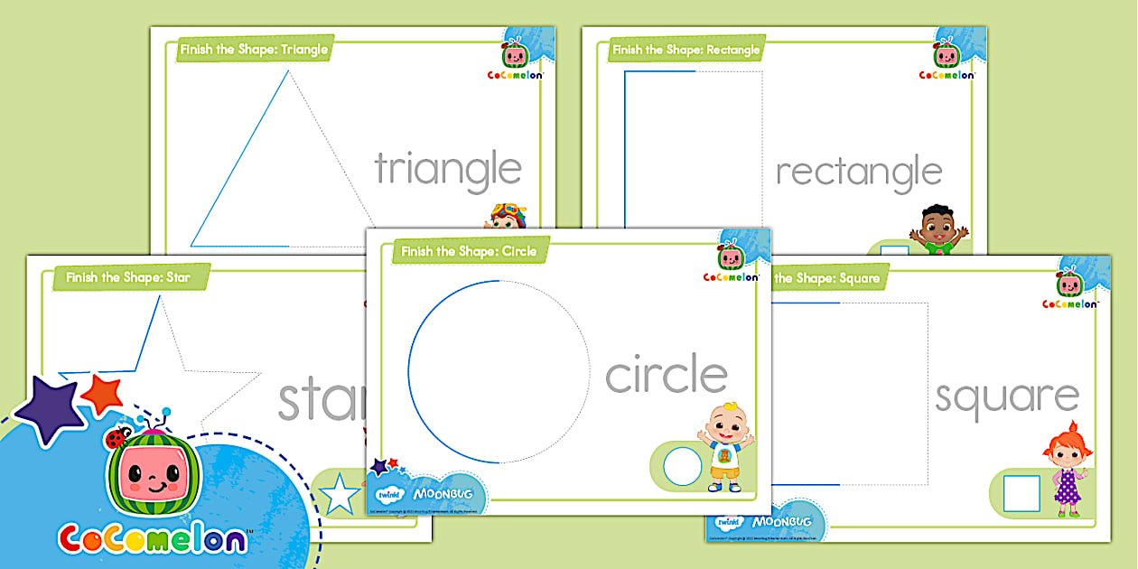 FREE! - Finish the Shape Modelling Dough Mats | CoComelon Shapes