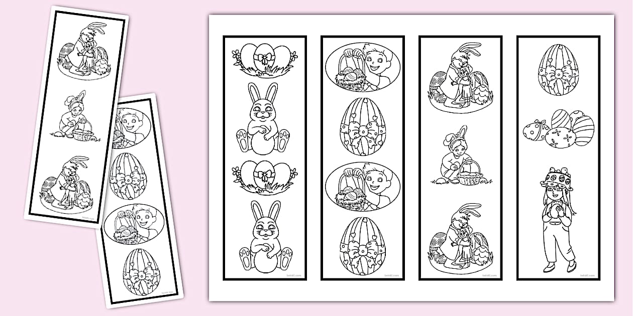 Marque-page à colorier : Pâques (teacher made) - Twinkl