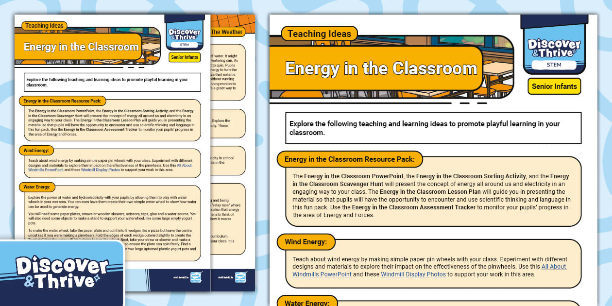 STEM (Energy+Forces) The Classroom Teaching Ideas (Senior Infants)