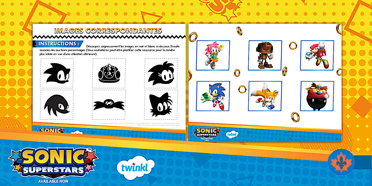 Sonic: Matching Pictures French (teacher made) - Twinkl