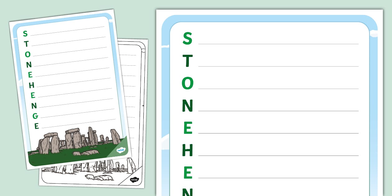 Stonehenge Acrostic Poem Template