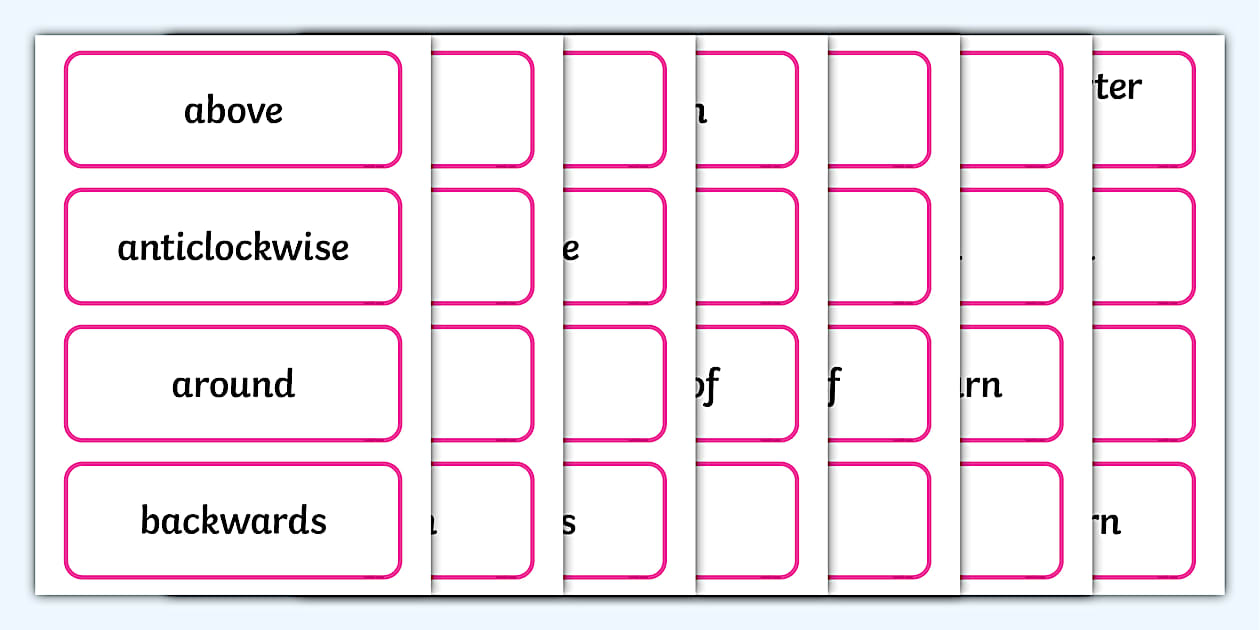 👉 Year 1 Position and Direction Vocabulary Cards - Twinkl