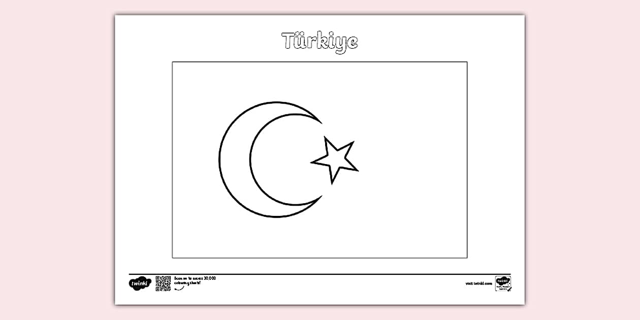 Türkiye Flag Colouring - Twinkl Colouring (teacher made)