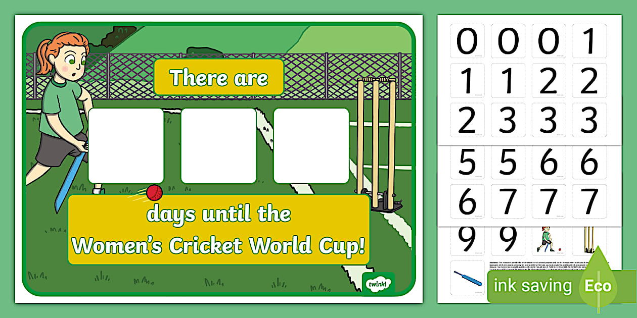 Women's Cricket World Cup Countdown Display Poster