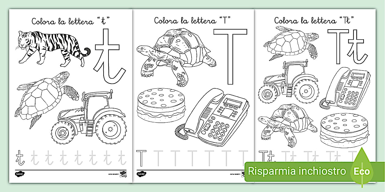 Lettera T | Foglio da colorare (teacher made) - Twinkl