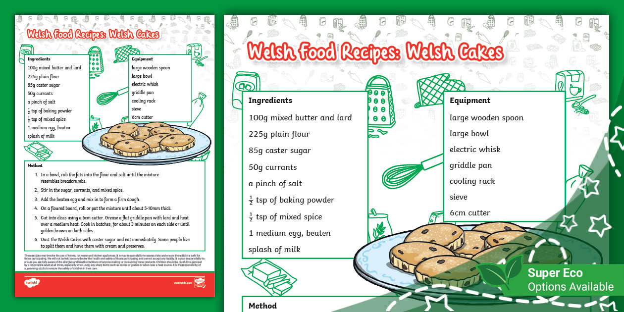 Welsh Food Recipes: Welsh Cakes (teacher made) - Twinkl
