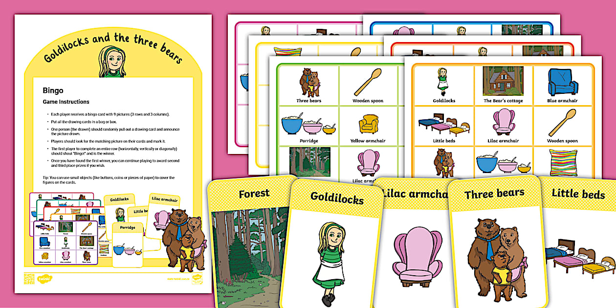 Bingo: Goldilocks and the Three Bears (teacher made)