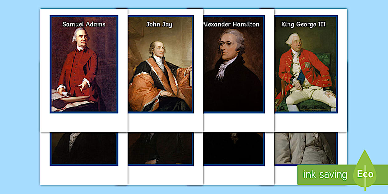 Important Figures in the American Revolution Display Photos