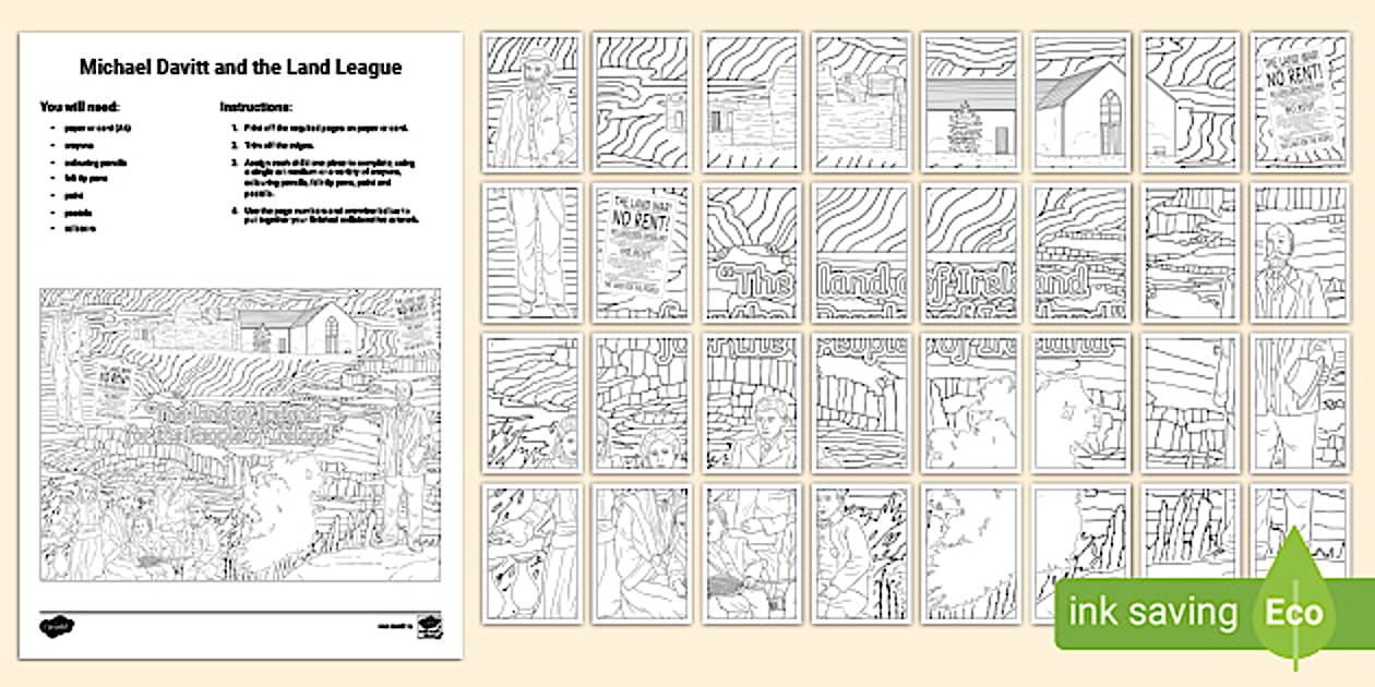 Michael Davitt and the Land League (Collaborative Colouring Activity)