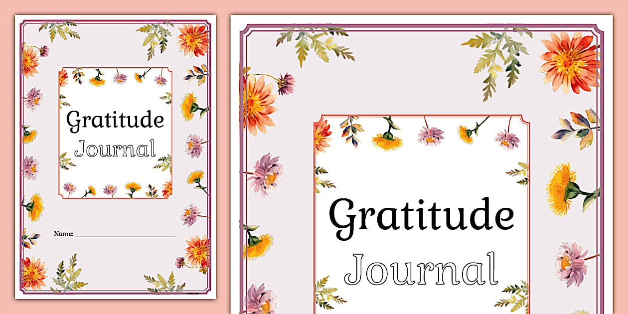 Wildflower Botanical Themed Gratitude Journal Book Cover
