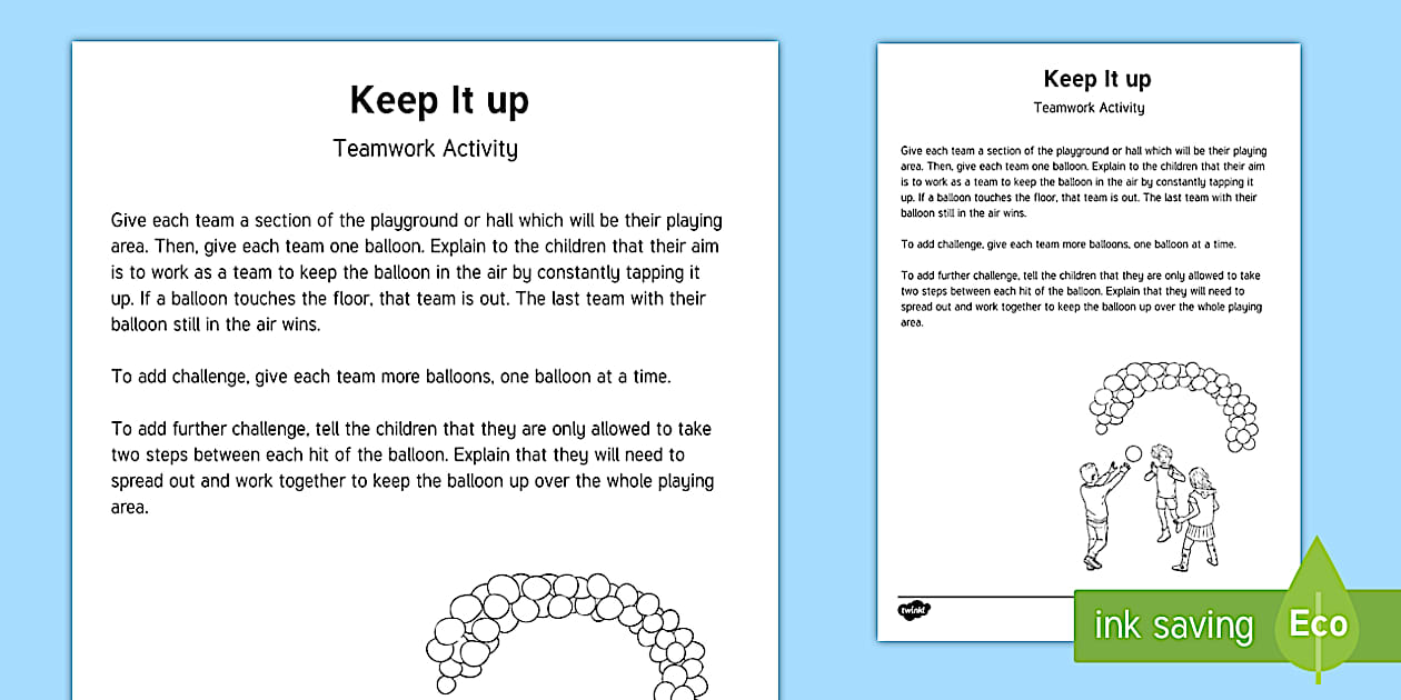Keep It up Team Building Activities for Children - Twinkl