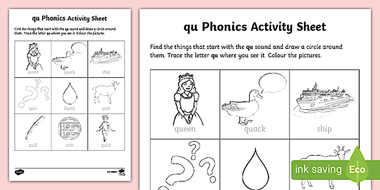 ROI ‘Qu’ Phonics Worksheet | Twinkl (teacher made)