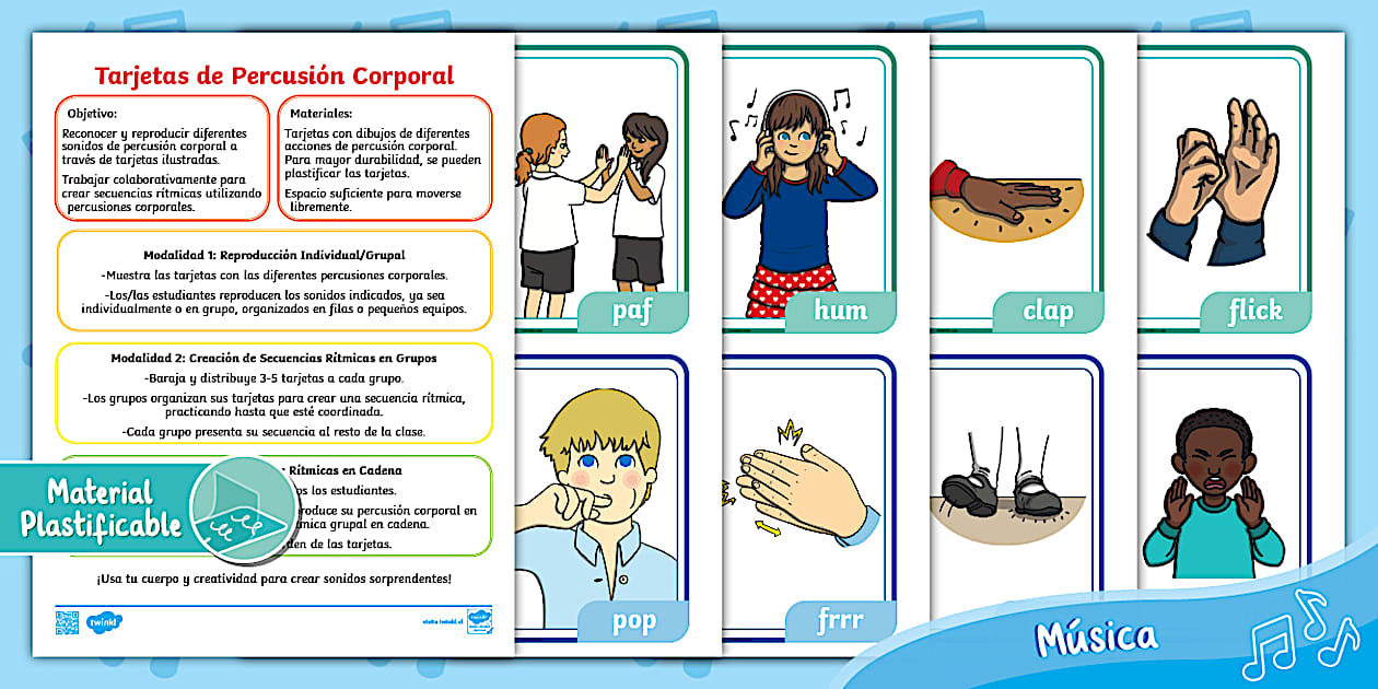 Tarjetas | Percusión | Corporal | Música | - Twinkl