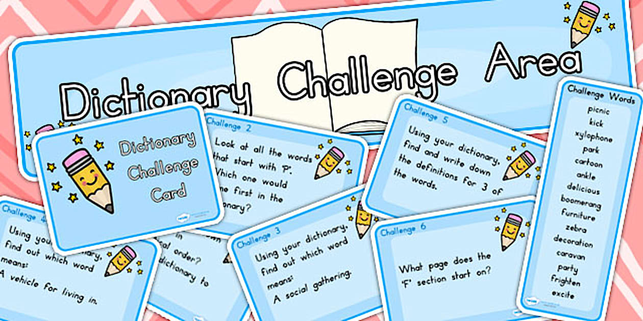 Dictionary Challenge Area Pack Stick and Ball - Twinkl