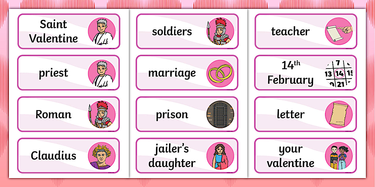 St Valentine Story Word Cards (teacher made) - Twinkl