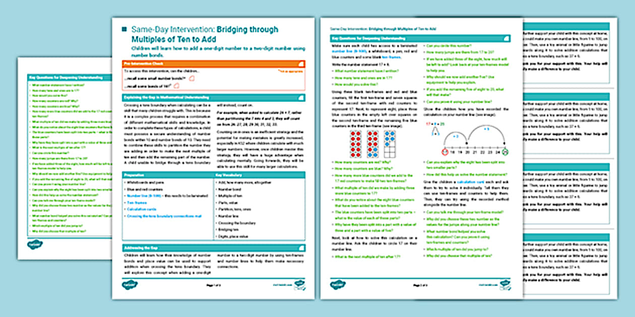 👉 Y2 Intervention: Bridging through Multiples of Ten to Add
