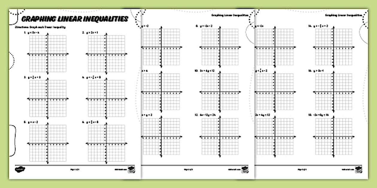 Graphing Linear Inequalities Worksheet | Twinkl USA - Twinkl