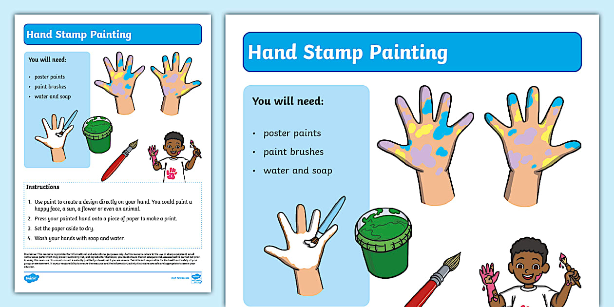 Hand Stamp Painting Craft Instructions (Teacher-Made)