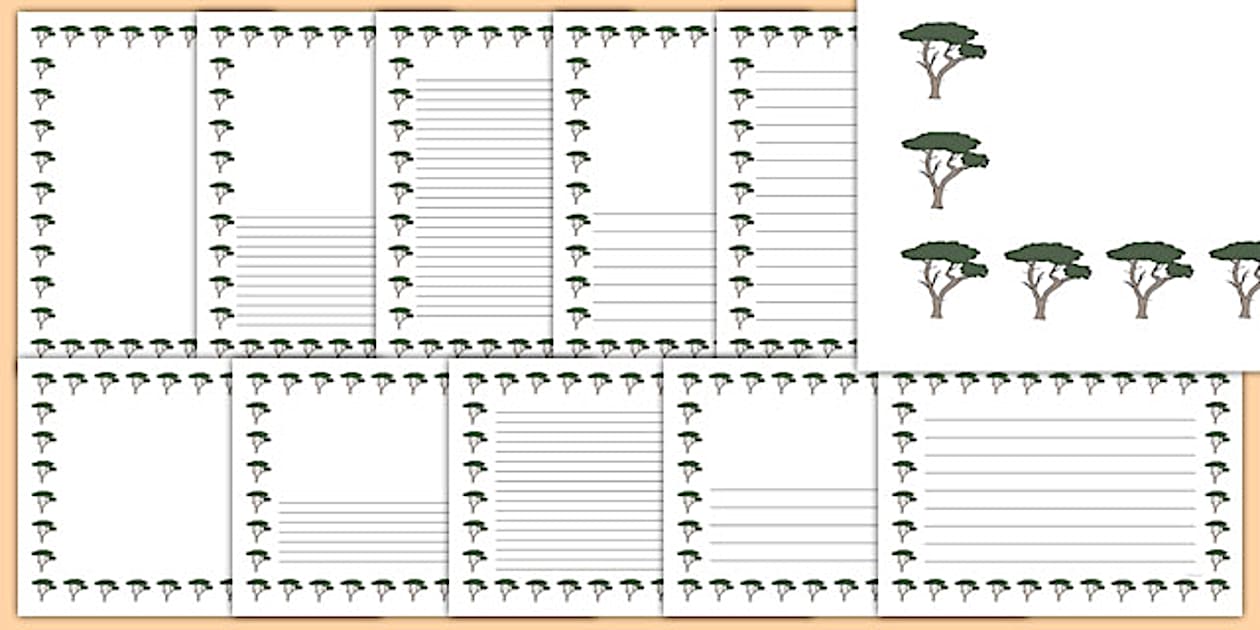 Editable Cypress Tree Themed Page Borders - Twinkl