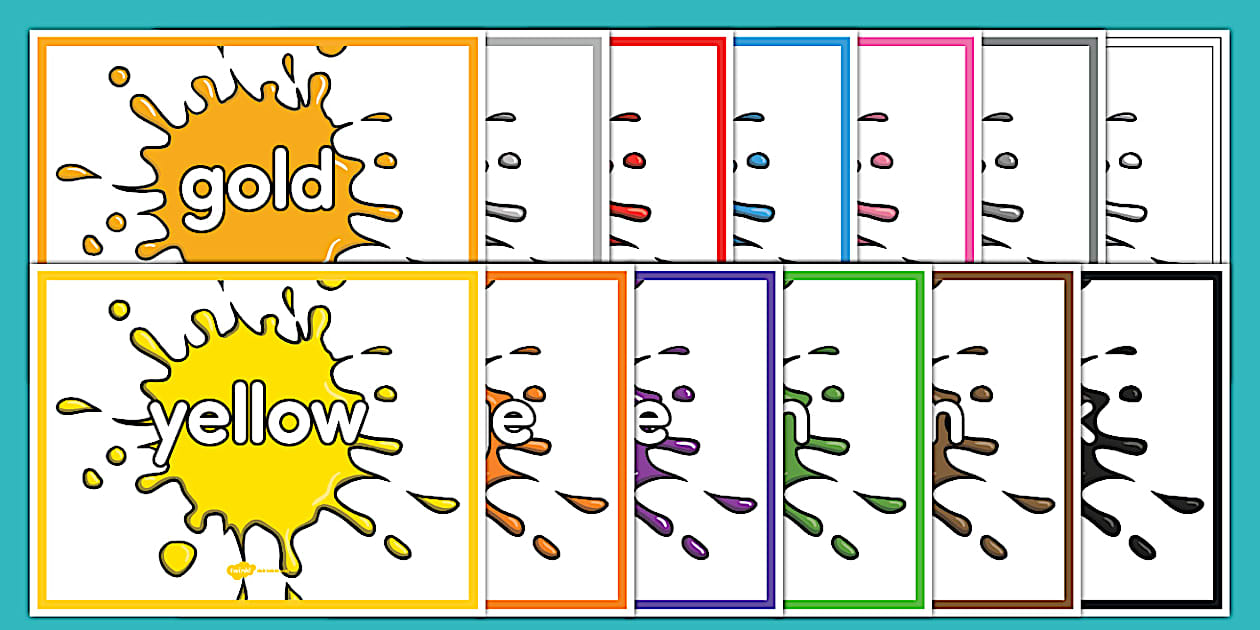 Color Words on Splats Posters (teacher made) - Twinkl
