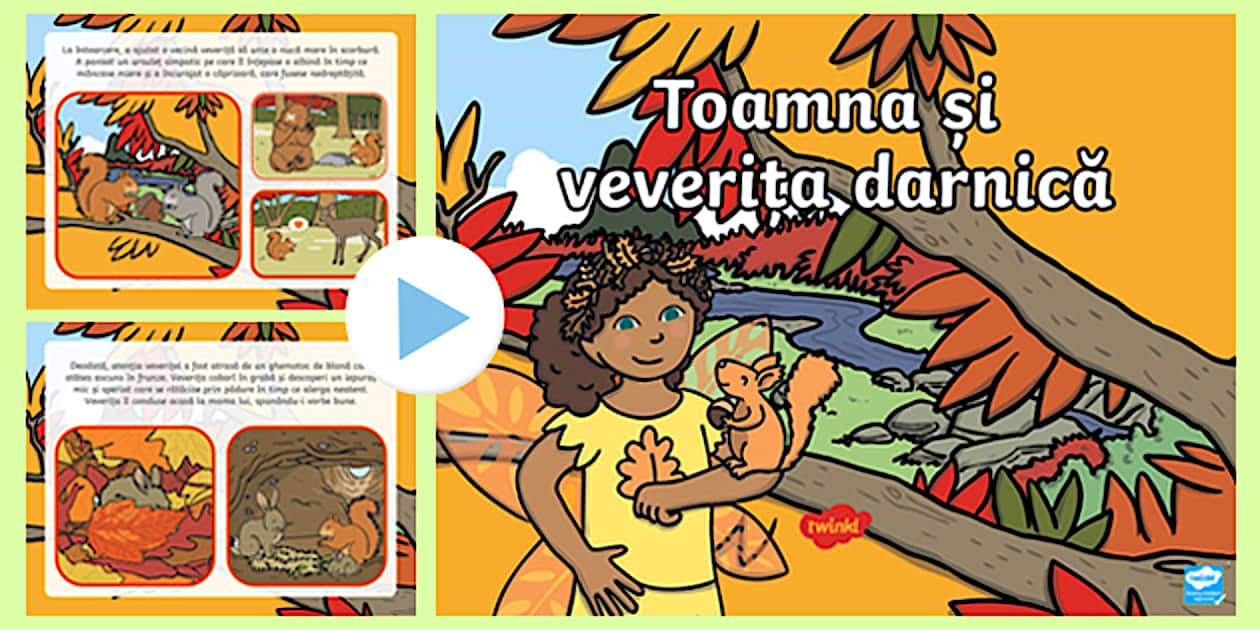 Toamna și veverița darnică - Poveste PowerPoint - Twinkl