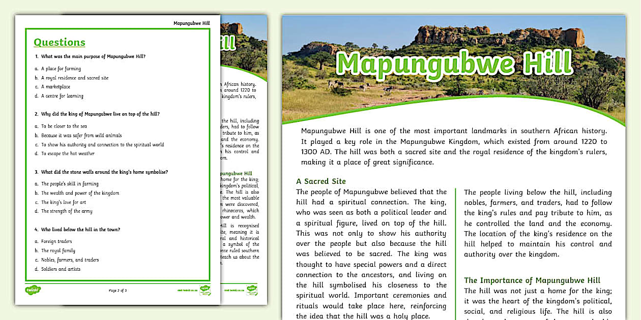 Mapungubwe Hill (teacher made) - Twinkl