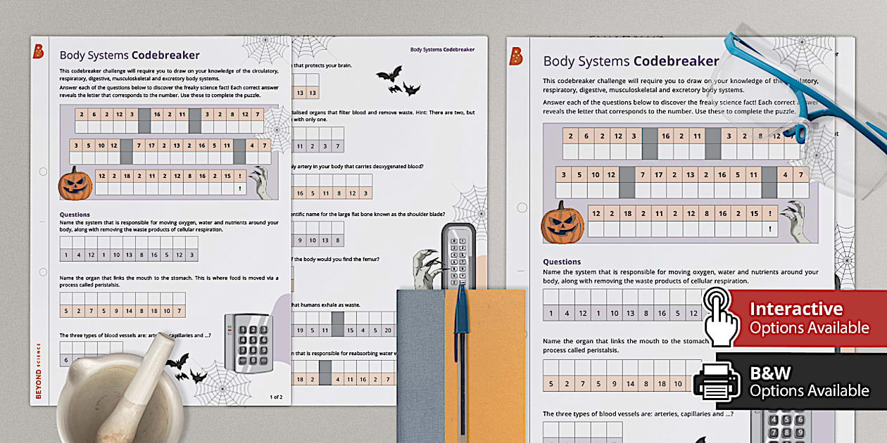 Body Systems Codebreaker (creat de profesori) - Twinkl