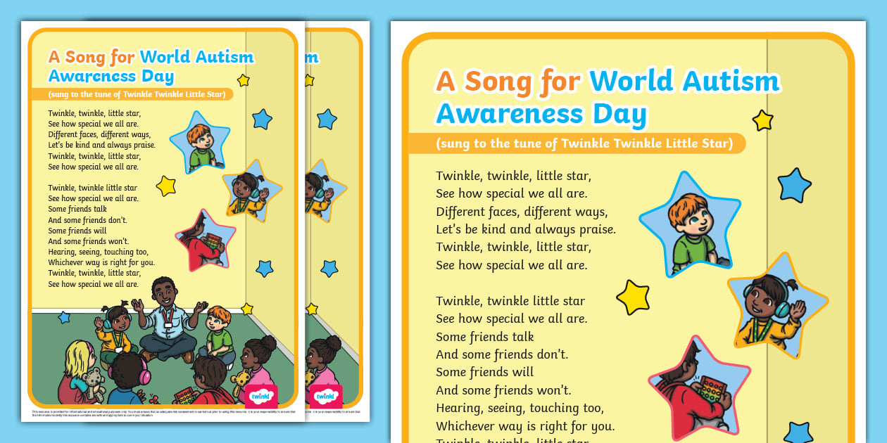 World Autism Awareness Day Song (teacher made) - Twinkl
