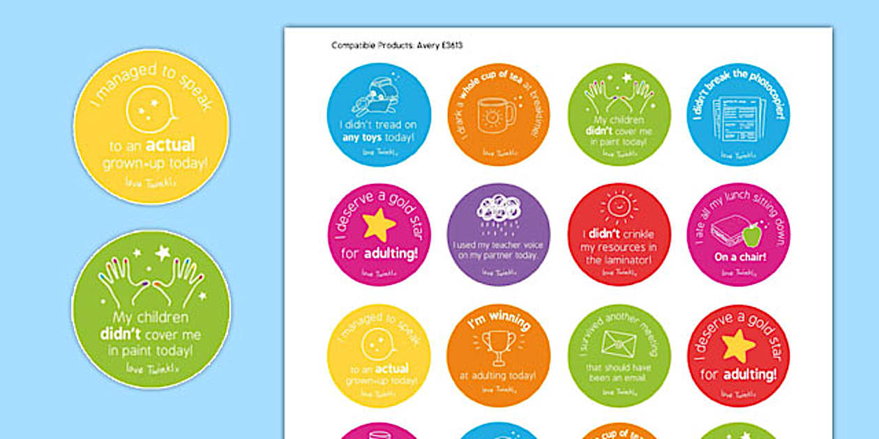 Funny Stickers for Teachers | Adulting stickers | Twinkl