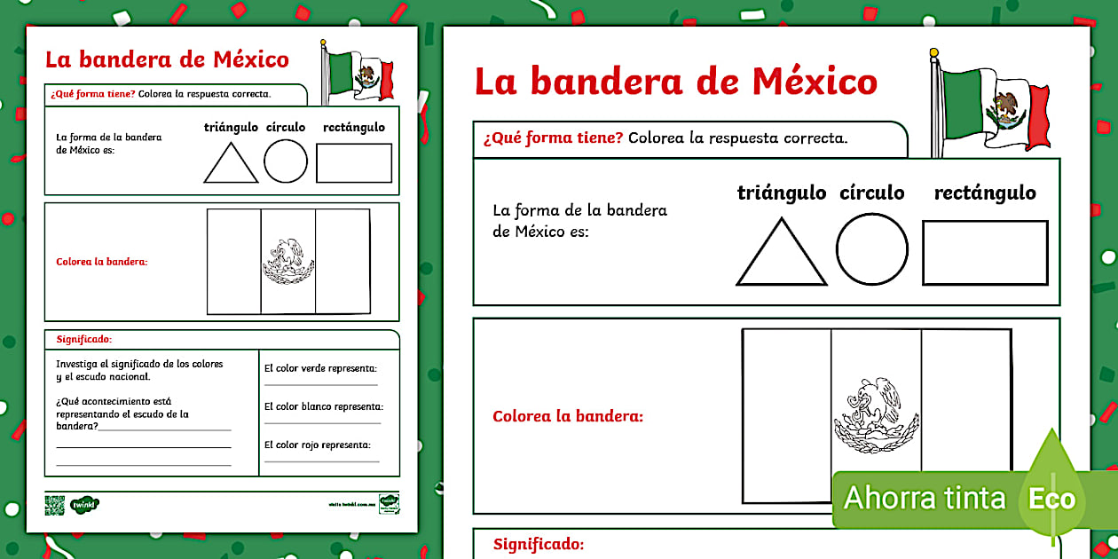 Hoja de actividades del Día de la Bandera - Twinkl México