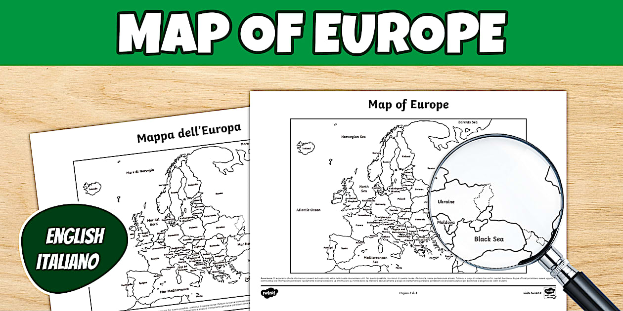 Map of Europe With and Without Names