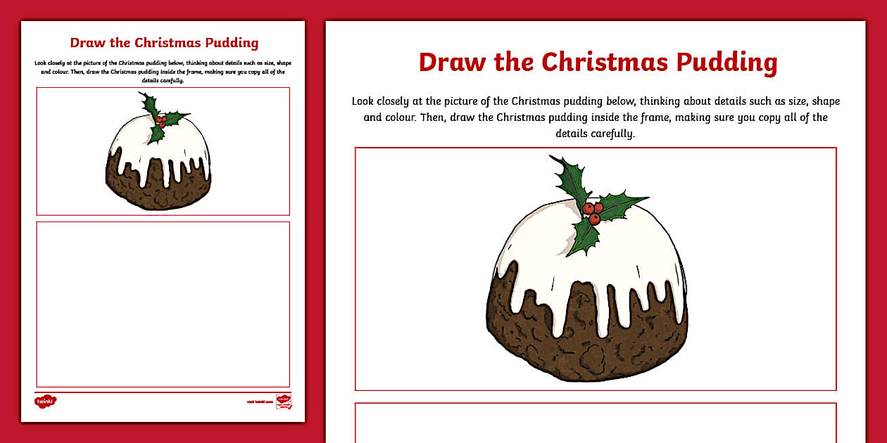 Christmas Pudding Drawing Art Activity (professor feito)