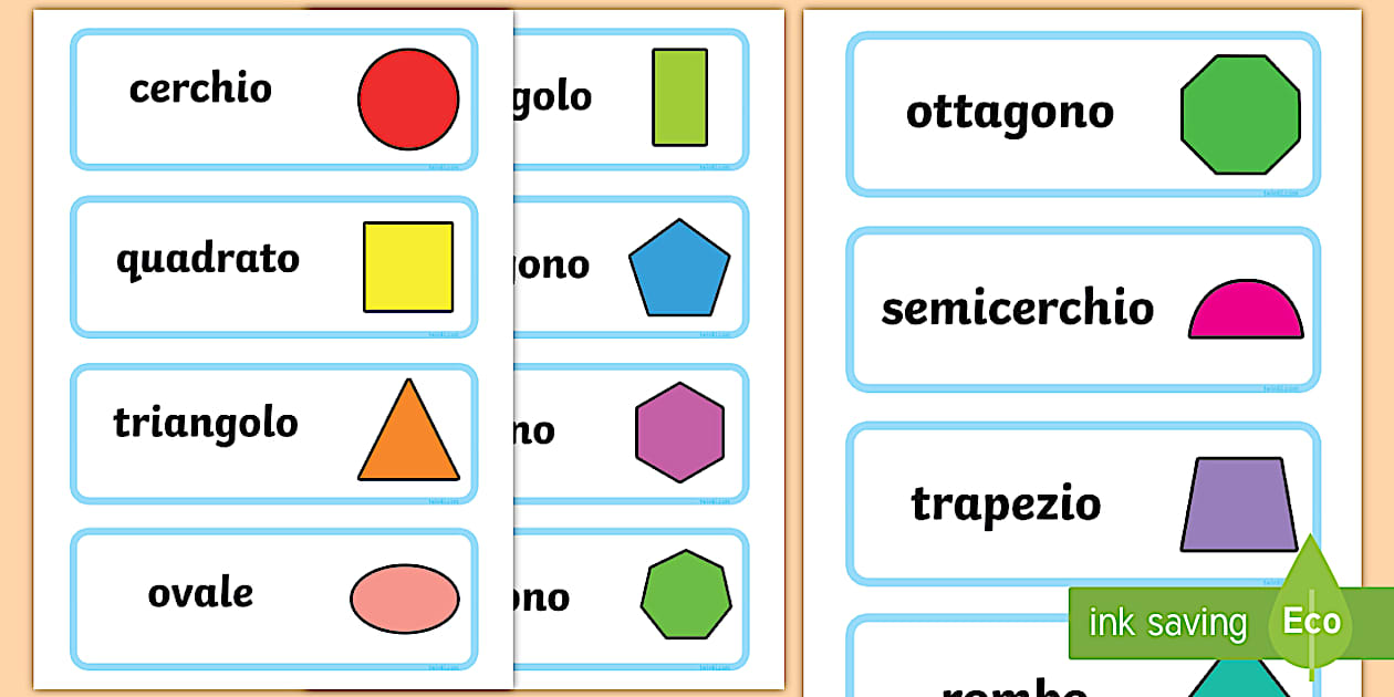 Editable Forme geometriche 2D Parole Illustrate - Twinkl