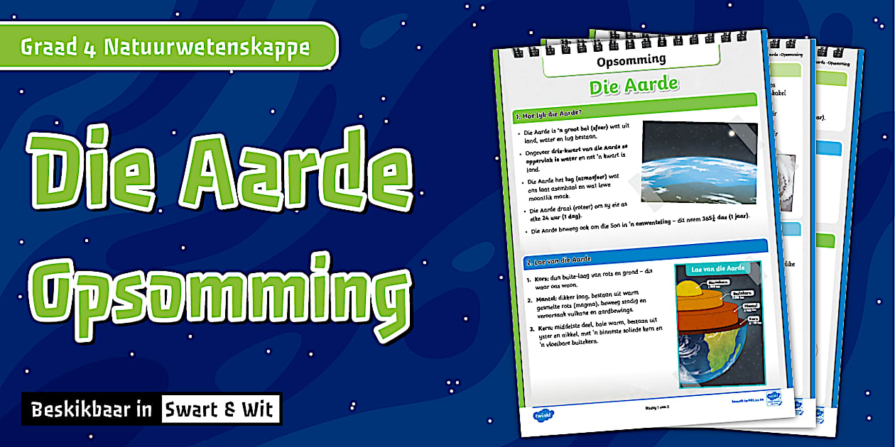 Gr 4 NW & Teg - Kwartaal 4 - Die Planeet Aarde - Opsomming (KABV)
