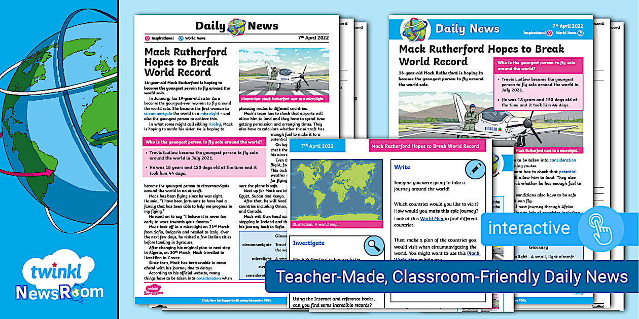 News for Kids - Mack Rutherford Hopes to Break World Record