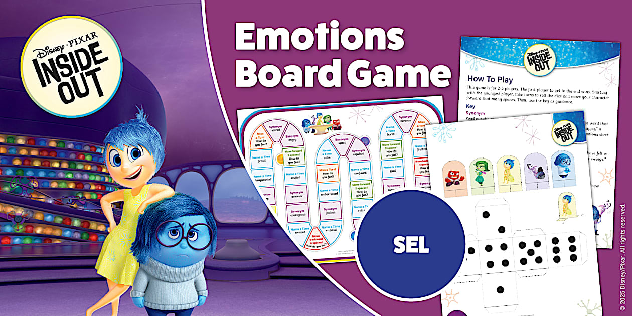 Inside Out: Emotions Speaking and Listening SEL Board Game