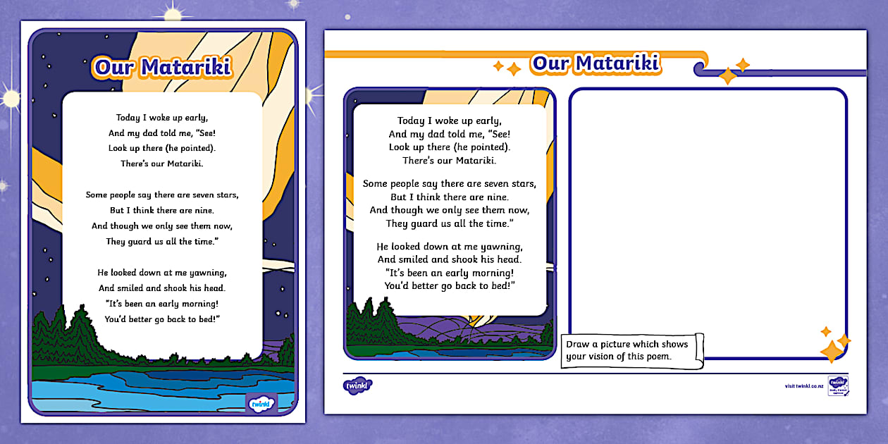'Our Matariki' Poem and Drawing Activity