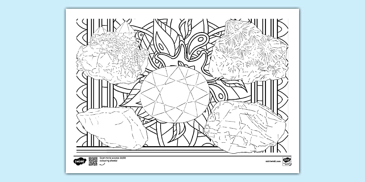 Mindfulness Crystals Colouring Pages (teacher made) - Twinkl