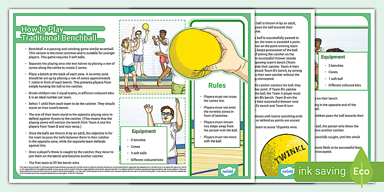Benchball Rules KS2 - Exciting PE Games (teacher made)